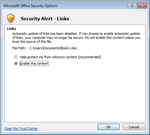 EViews Help: Opening Documents with Linked Objects