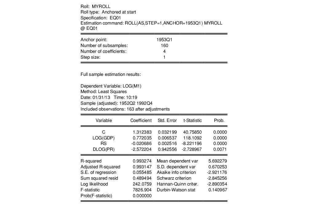 Eviews 9 regression command - vicagrey