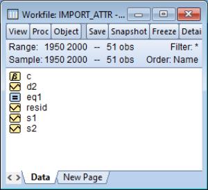 EViews Help: The Workfile Window